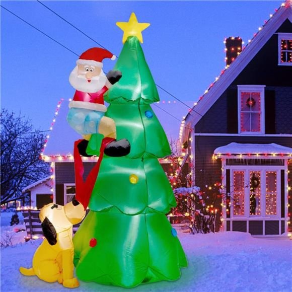 Holiday | 7ft Inflatables Lighted Christmas Tree With Santa Claus And ...